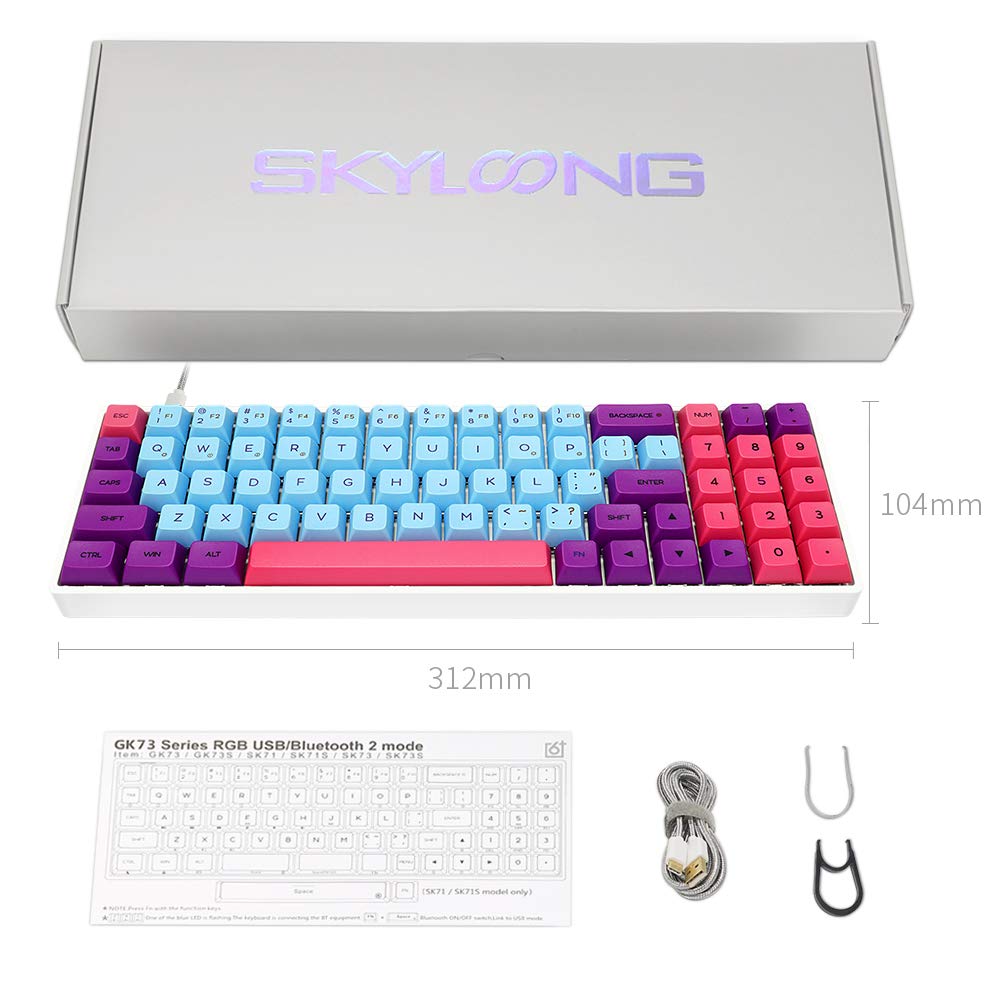 SK64 Joker Wired 70 Keys Multi Color RGB Illuminated LED Backlit Programmable with PBT Heat Sublimation Keycaps for PC/Mac Gamer(Joker Limited Edition, Gateron Optical Brown)
