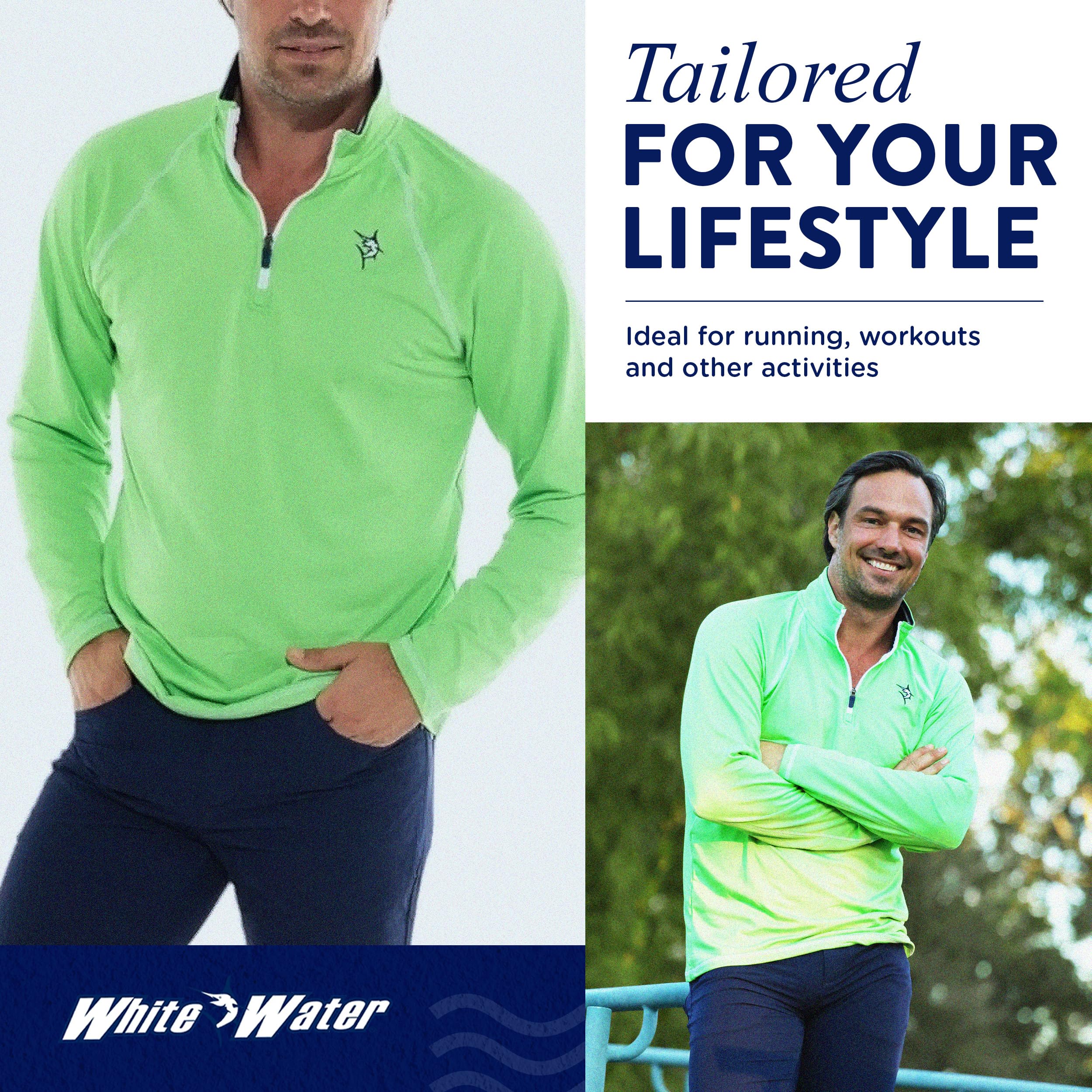 White Water Sag Harbor Performance 1/4 Zip Pullover - Forest Green- XXL