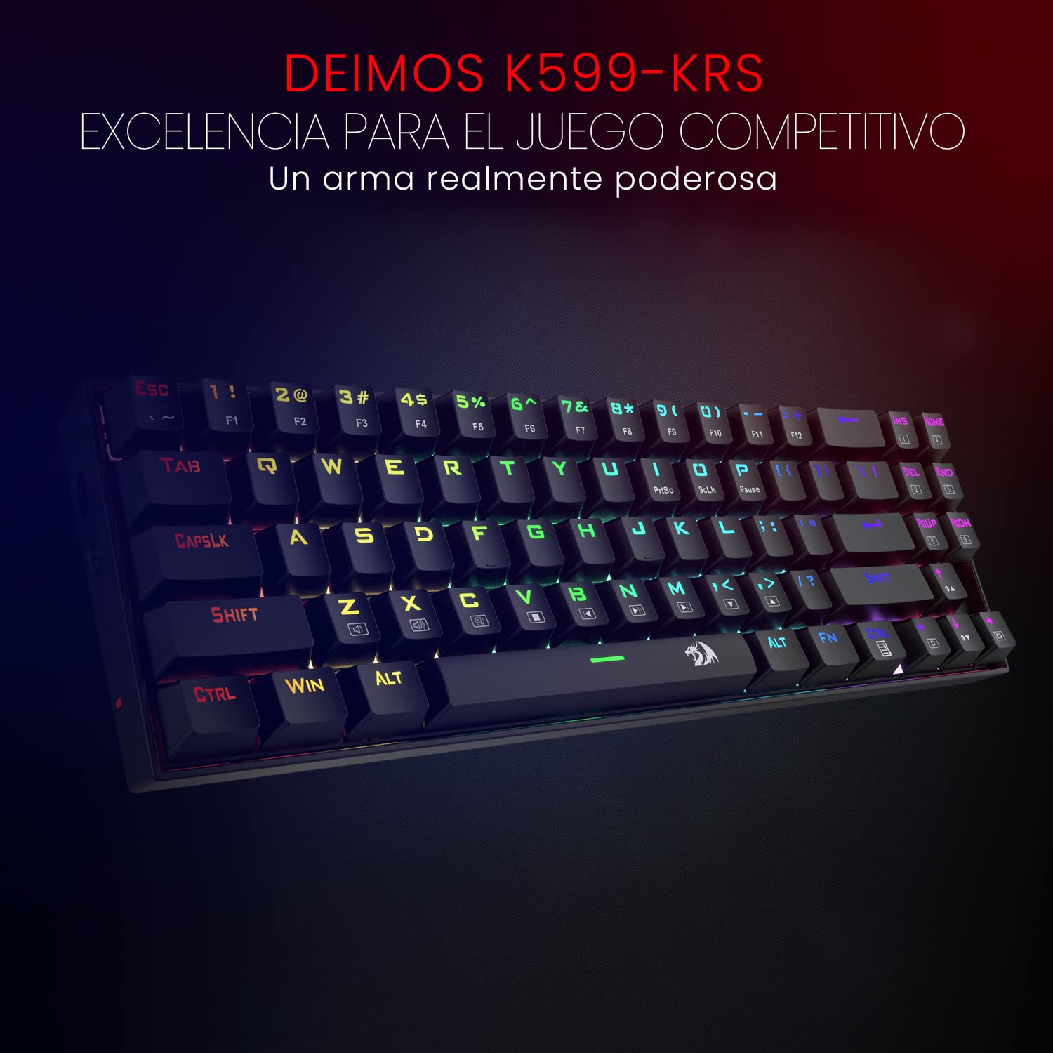 Redragon K599 Wired/Wireless Mechanical Gaming Keyboard 60% Compact Tenkeyless RGB Backlit Computer Keyboard for Windows PC Gamers (70 Key Red Switch – Black)