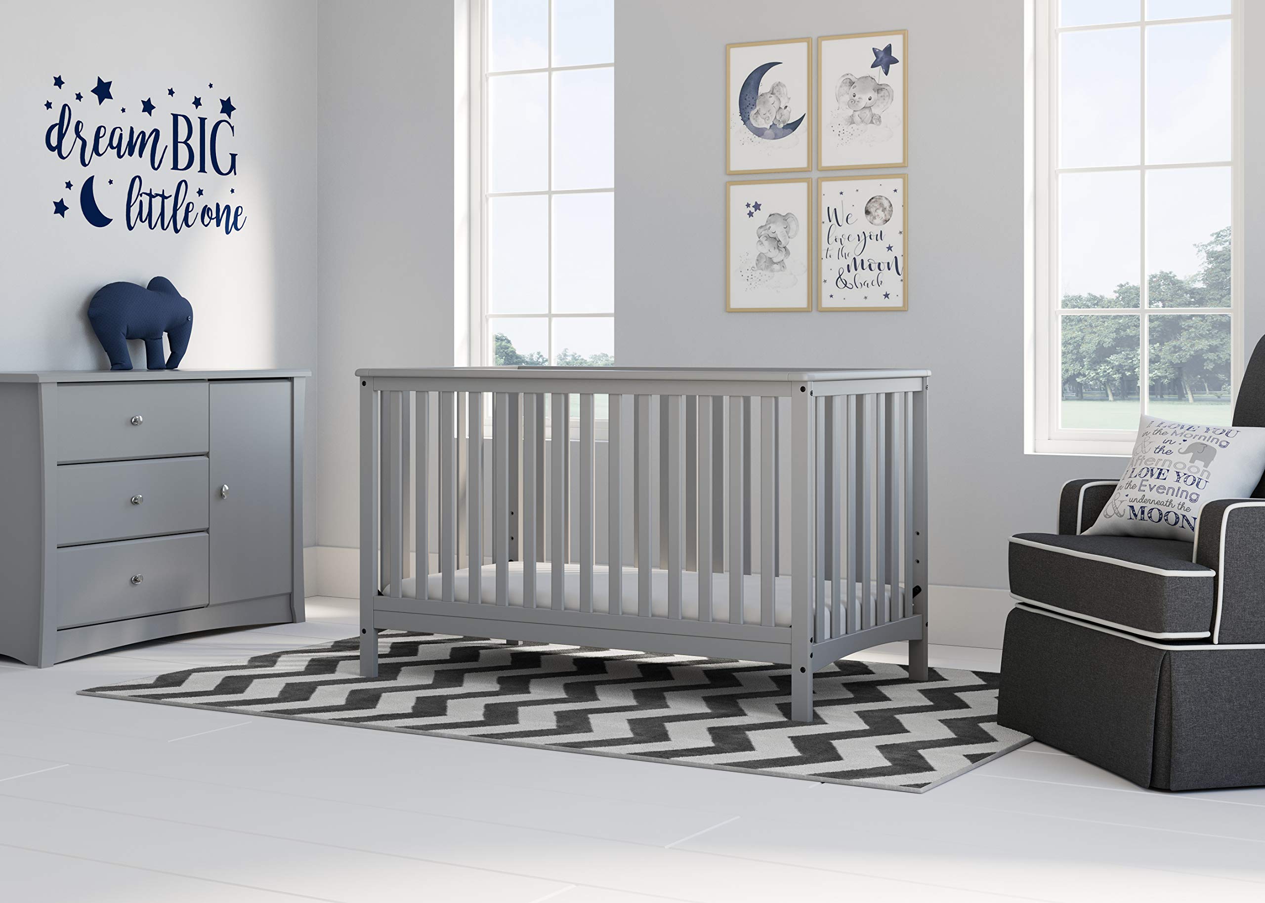 Storkcraft Hillcrest 4-in-1 Convertible Crib (Black) - Converts to Daybed, Toddler Bed, and Full-Size Bed, Fits Standard Full-Size Crib Mattress, Adjustable Mattress Support Base