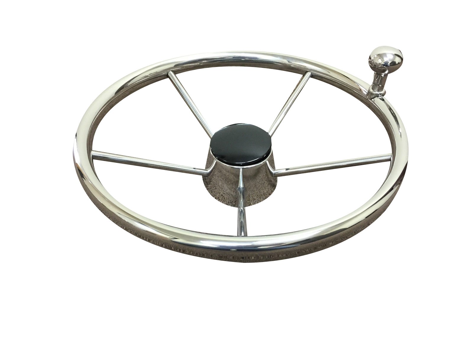 Pactrade Marine Destroyer 15 1/2" Steering Wheel Control Knob Black Cap 5 Spoke