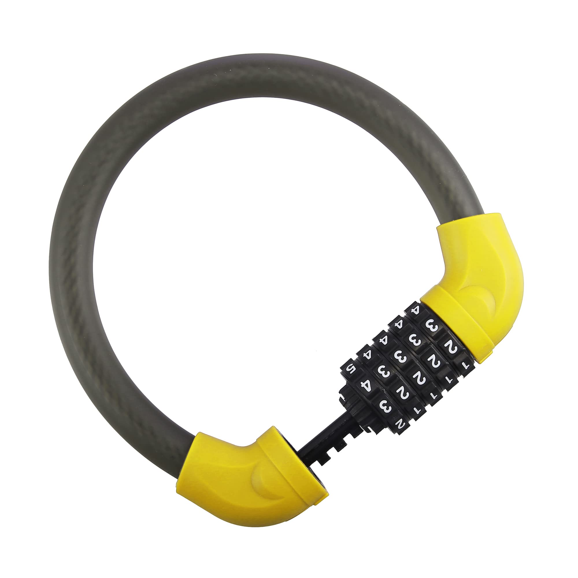 X AUTOHAUX 71cmx17mm Security Portable 5 Digit Resettable Combination Bike Cable Lock Yellow