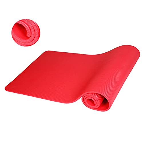 XULIANYI 8mm Thickened NBR Pure Color Anti-Skid Yoga Mat 183x61x0.8cm Red