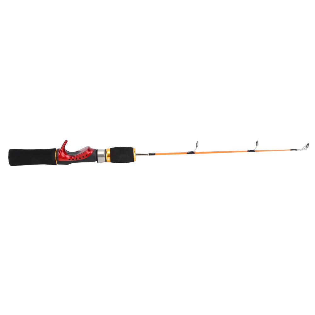 VGEBY Telescopic Fishing Rod, 52cm Fiber Material Ice Fishing Rod Pole Two Sections Three Ring Fishing rods and Accessories