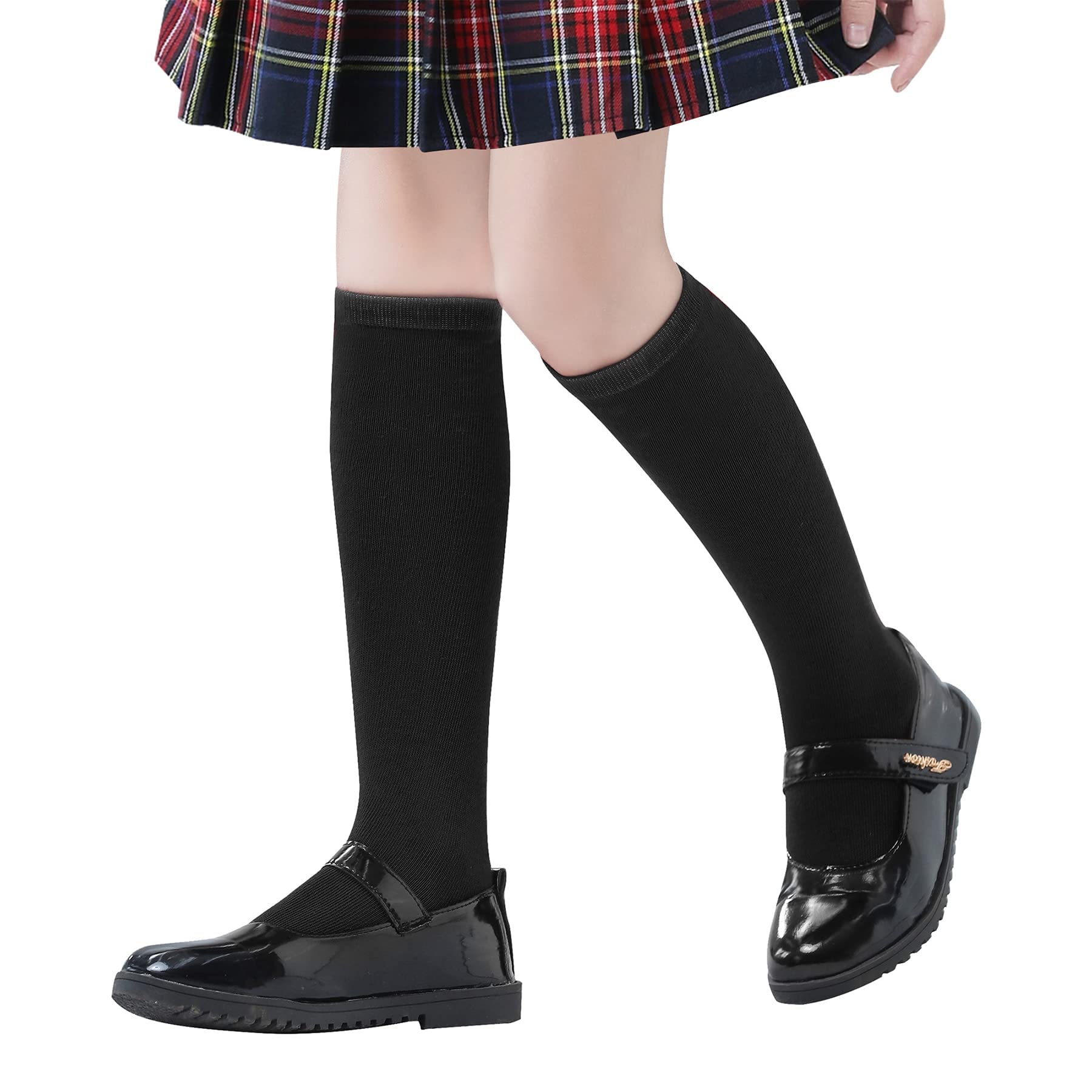 Zando Kids Knee High Socks Baby Kids Crazy Socks Toddler Soccer Socks Youth Baseball Socks Boys Tube Striped Knee Socks for Girls Kids Ski Socks Thigh High Stockings 07 Black One Size