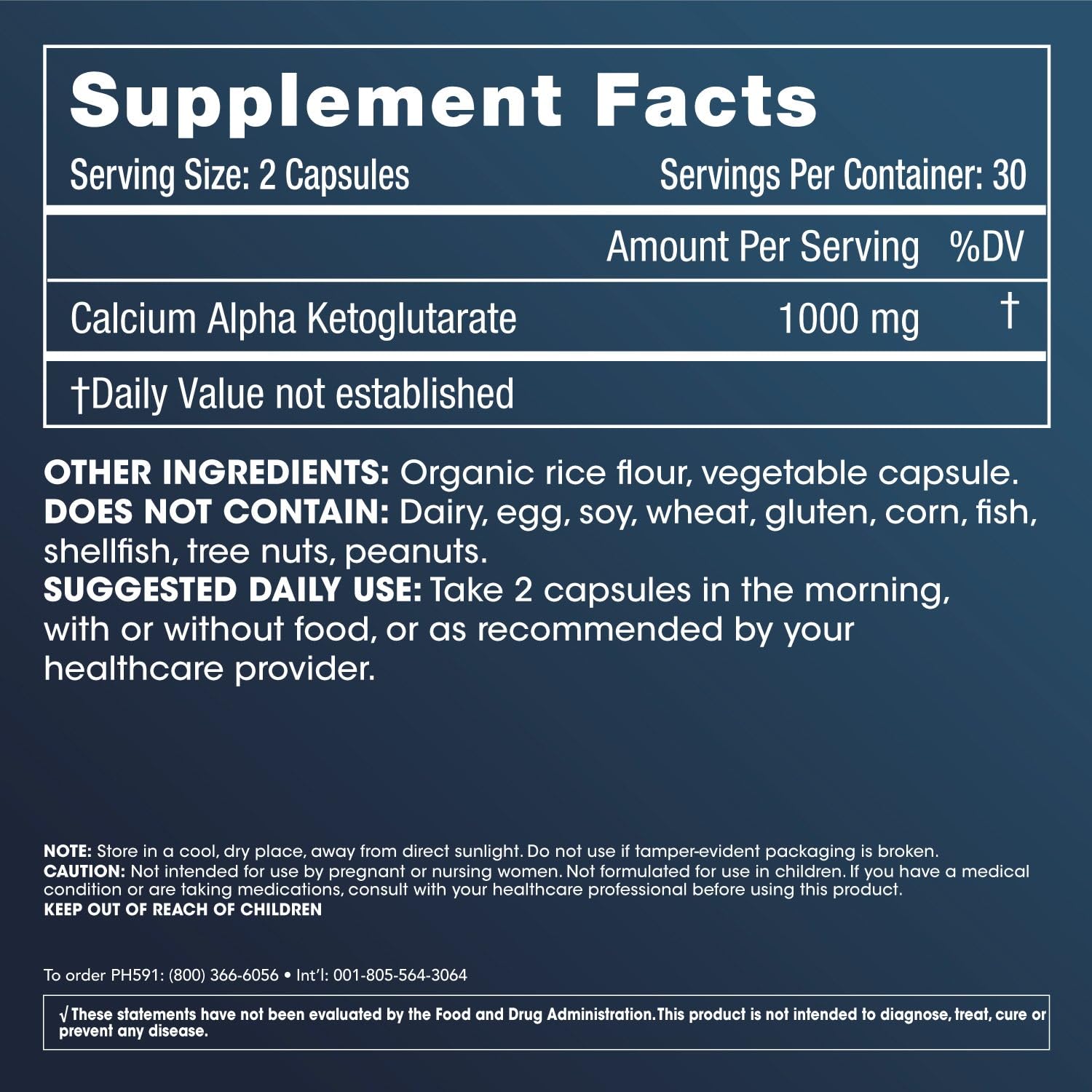 ProHealth, Ca AKG Supplement (Alpha Ketoglutarate) (1,000 mg per 2 Capsule Serving, 60 Capsules). Supports Cellular Energy, Metabolic Function and Healthy Aging Processes.