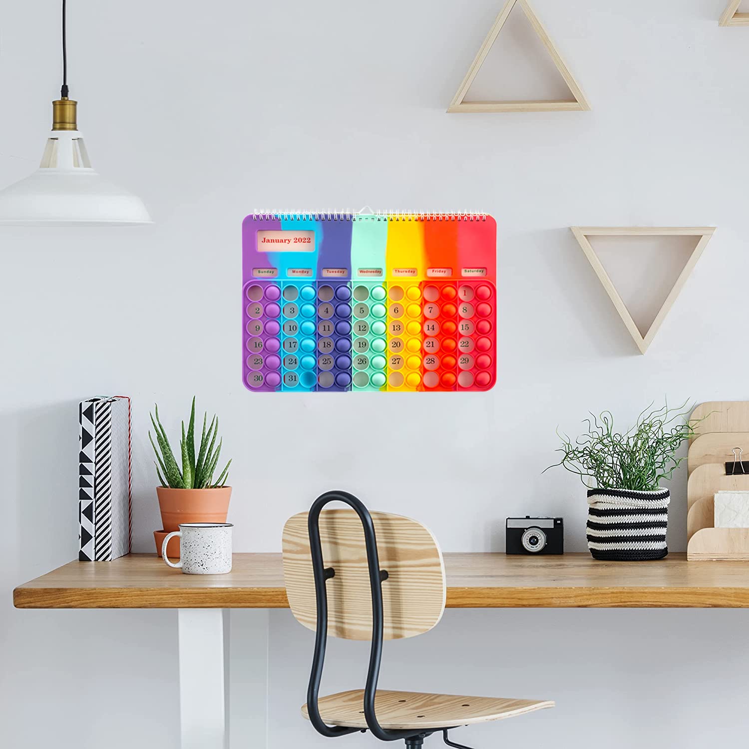 YINYINGER Hangable Wall Calendar 2022,Fidget Hangable Wall Calendar 2022,Pop-On-It Hangable Wall Calendar 2022,Push it Pop Fidget Toys Wall Calendar7.9 x 13.8" (Style-1)
