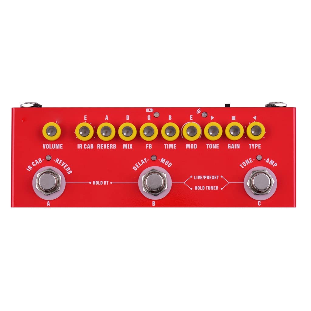 ZYZMH Portable Multi-Functional Electric Guitar Combined Effects Pedal with Phone Recording Guitar Pedal