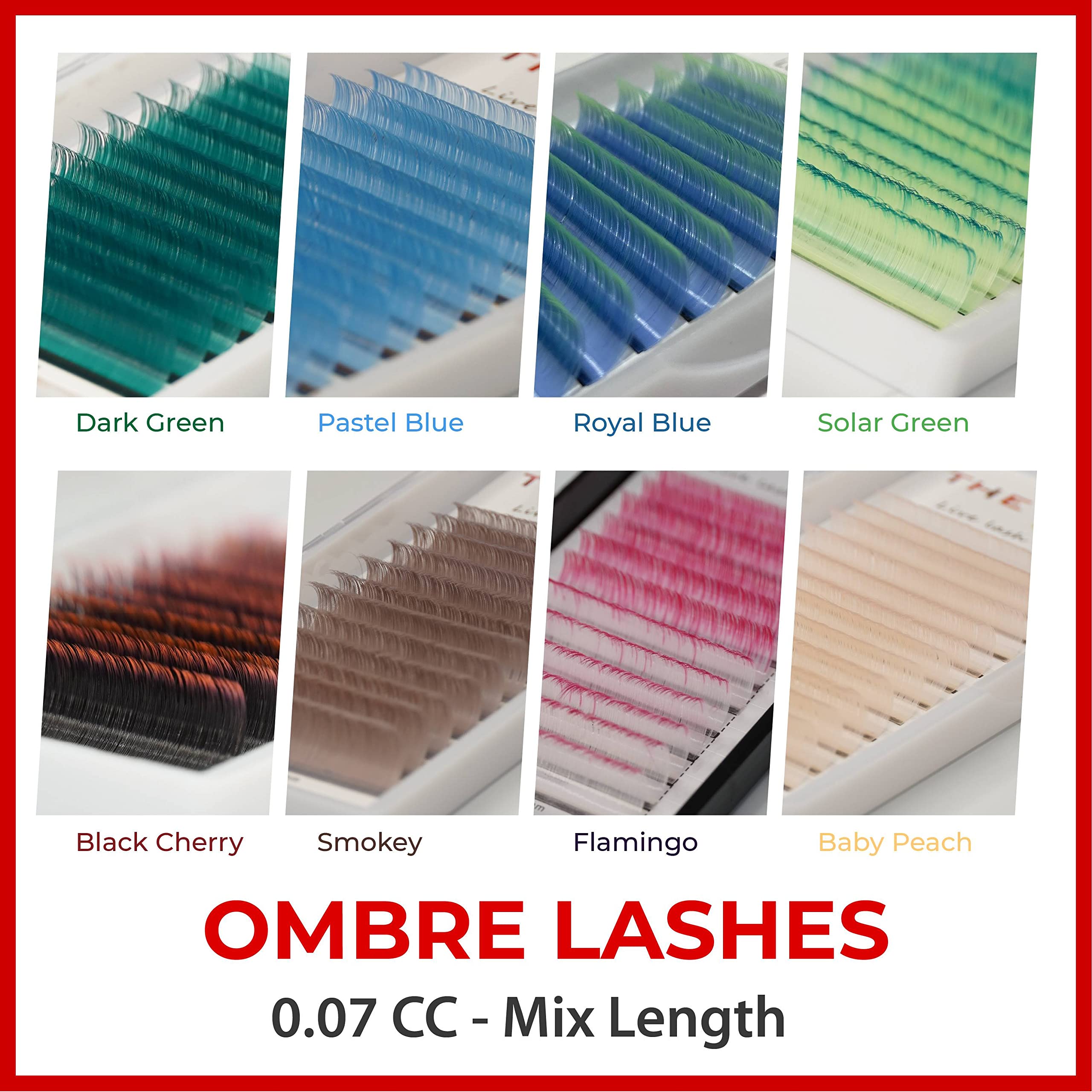 THE LASH SUPPLY Halloween Color Volume Eyelash Extensions, CC Curl, 13-18mm Length, 0.07 Thickness Multi Color, Natural and Long-lasting Curl, Mixed Color Pack, Professional Use Only