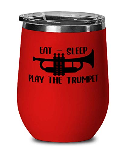 Trumpet Wine Glass, Wine Tumbler Red, Trumpet Stainless Steel Insulated Lid Wine Glass Mug Cup Present Idea