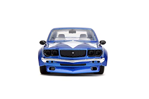 Power Ranges 1:24 1974 Mazda RX-3 Die-Cast Car & 2.75" Blue Ranger Figure, Toys for Kids and Adults