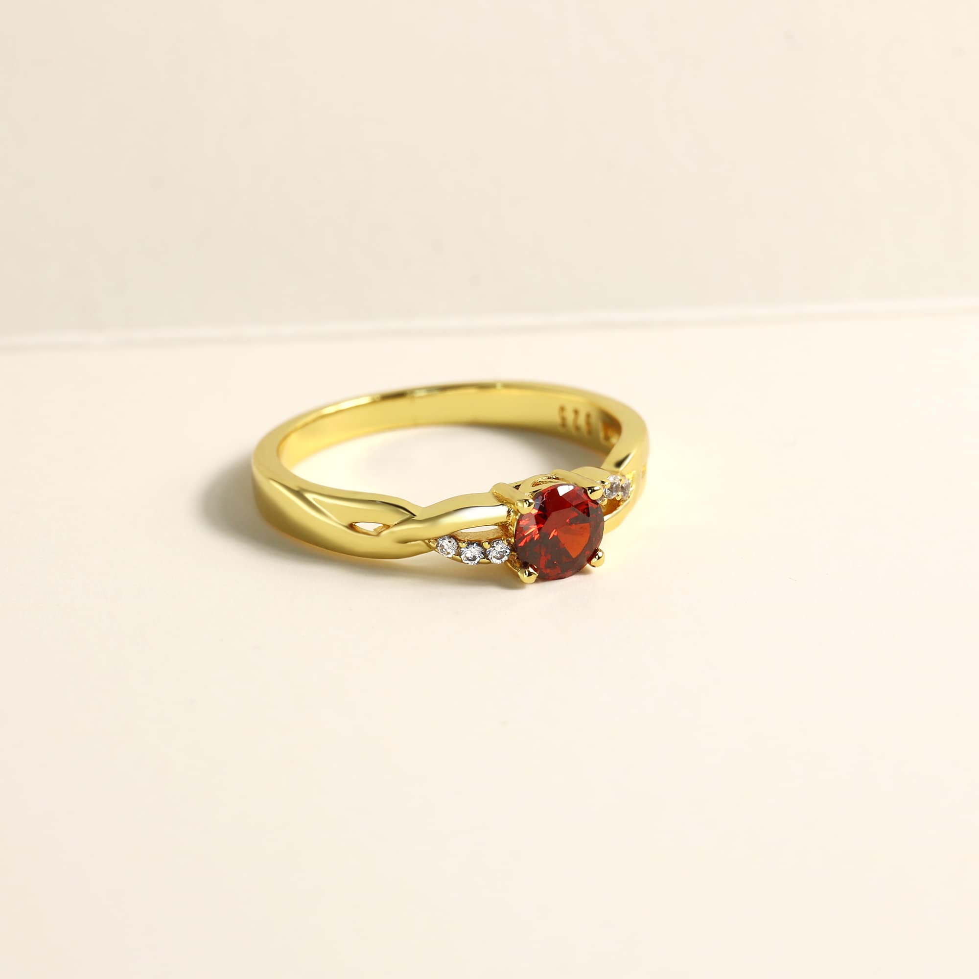 Xtiaotfrdy Custom Simulated Ruby Ring Personalized January Birthstone Ring Birthday Gift for Her Infinity Ring Promise Engagement Wedding Band Customized Mothers Day