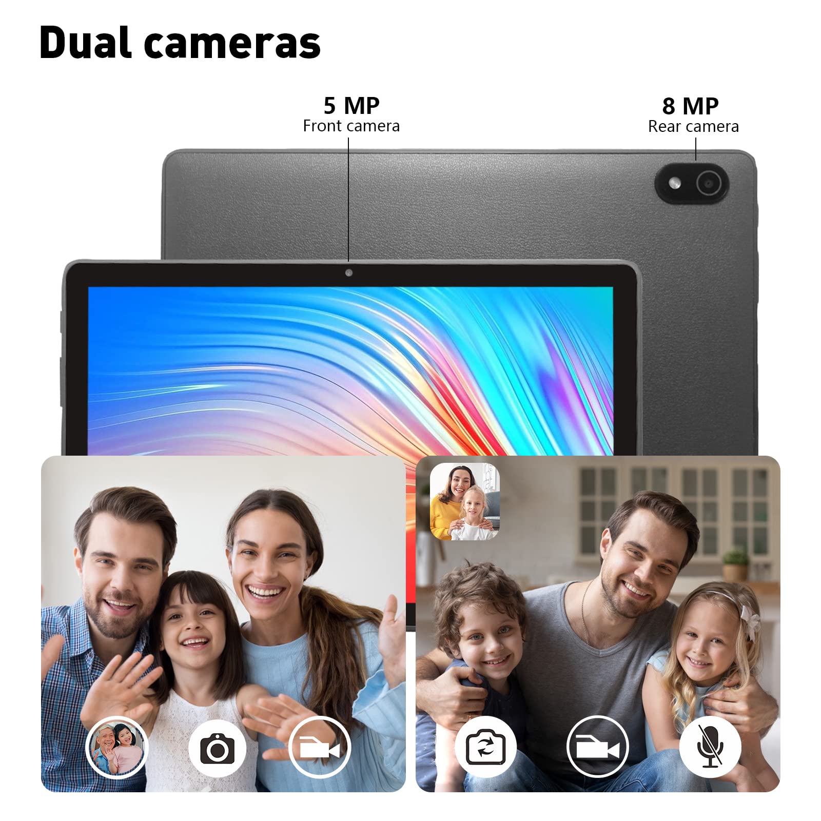 Tablet 10 Inch,Android 11 Tablet AX WiFi 6+2.4&5GWifi,3GB RAM 32GB ROM Storage,IPS HD 1332x800 Screen,Quad Core Processor,5MP+8MP Camera,Bluetooth 5.0,6000 mAh Battery,Leather Fine Grain(Grey)