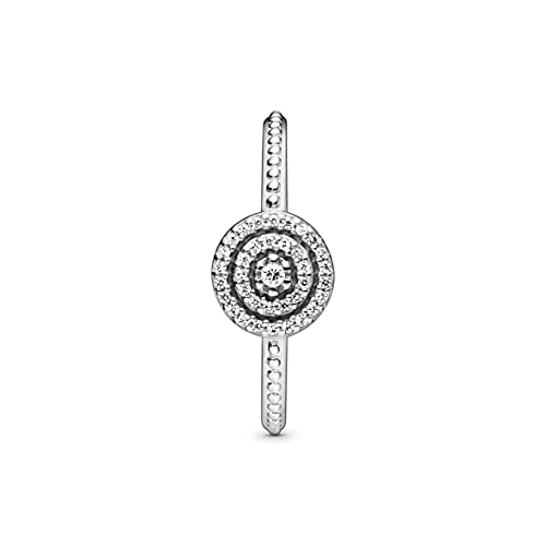 Pandora Elegant Sparkle Ring - Sterling Silver Ring for Women - Layering or Stackable Ring - Gift for Her - Sterling Silver with Clear Cubic Zirconia - Size 7