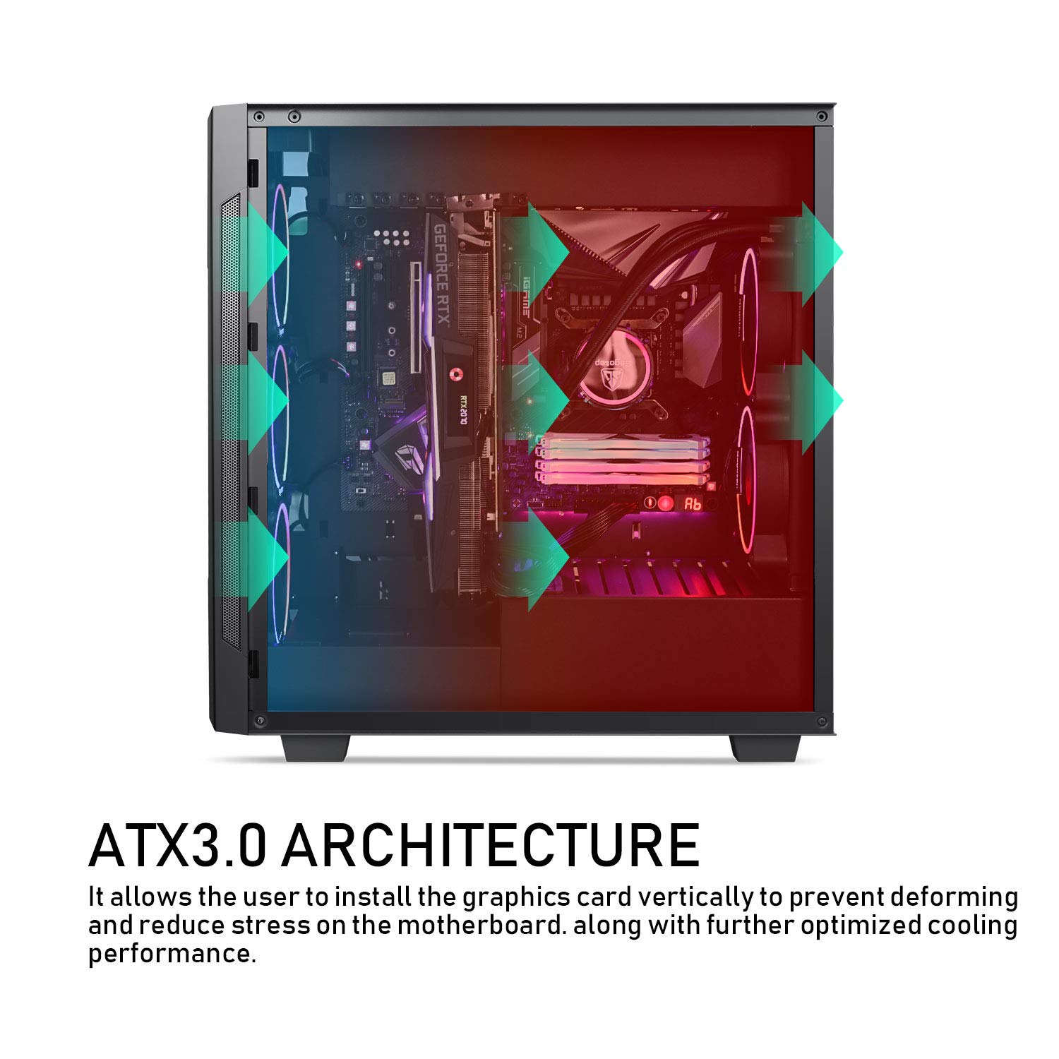 Segotep Phoenix ATX Black Mid Tower PC Gaming Computer Case USB 3.0 Type-C Ports/Graphics Card Vertical Mounting with Tempered Glass & RGB Front Panel (PC Case ONLY)