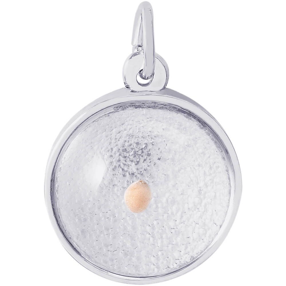 Rembrandt Charms Sterling Silver Mustard Seed Charm on a Sterling Silver Rope Chain Necklace, 18"