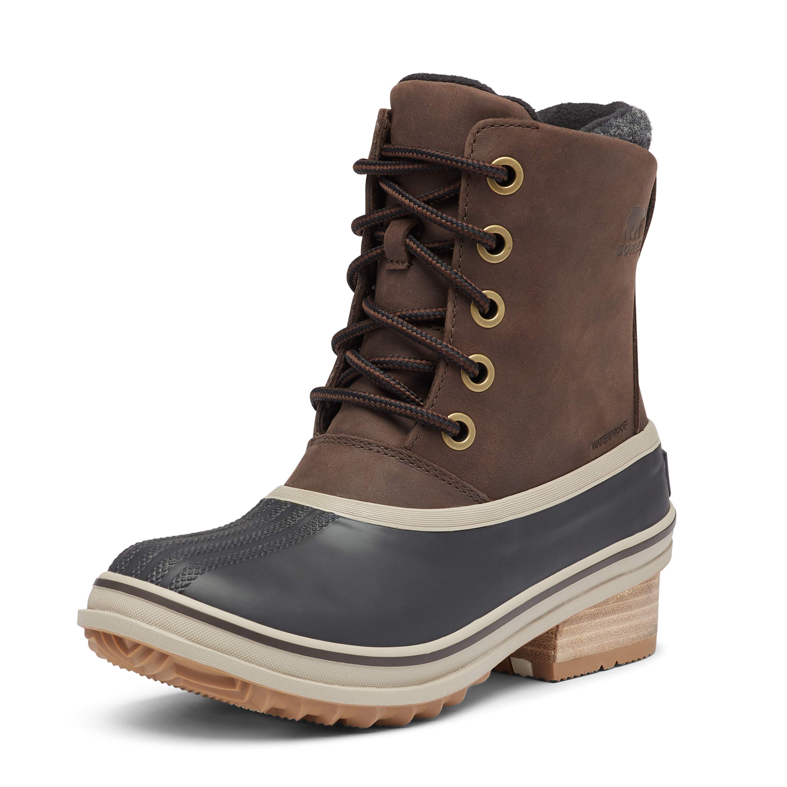 Sorel Women's Slimpack III Lace - Rain and Snow - Waterproof - Blackened Brown - Size 9