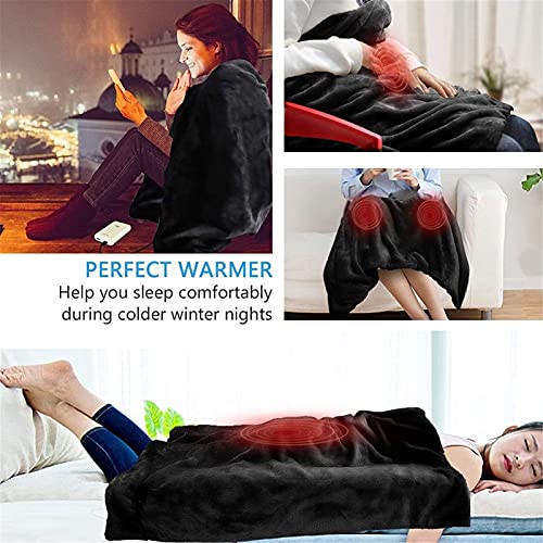 USB Electric Heated Blanket Wrap Shawl, Heated Cape, Electric Lap Flannel Blanket, with 3 Heating Settings, 25℃/35℃/45℃, for Car Office Chair, Comfortable and Safe, Machine Washable