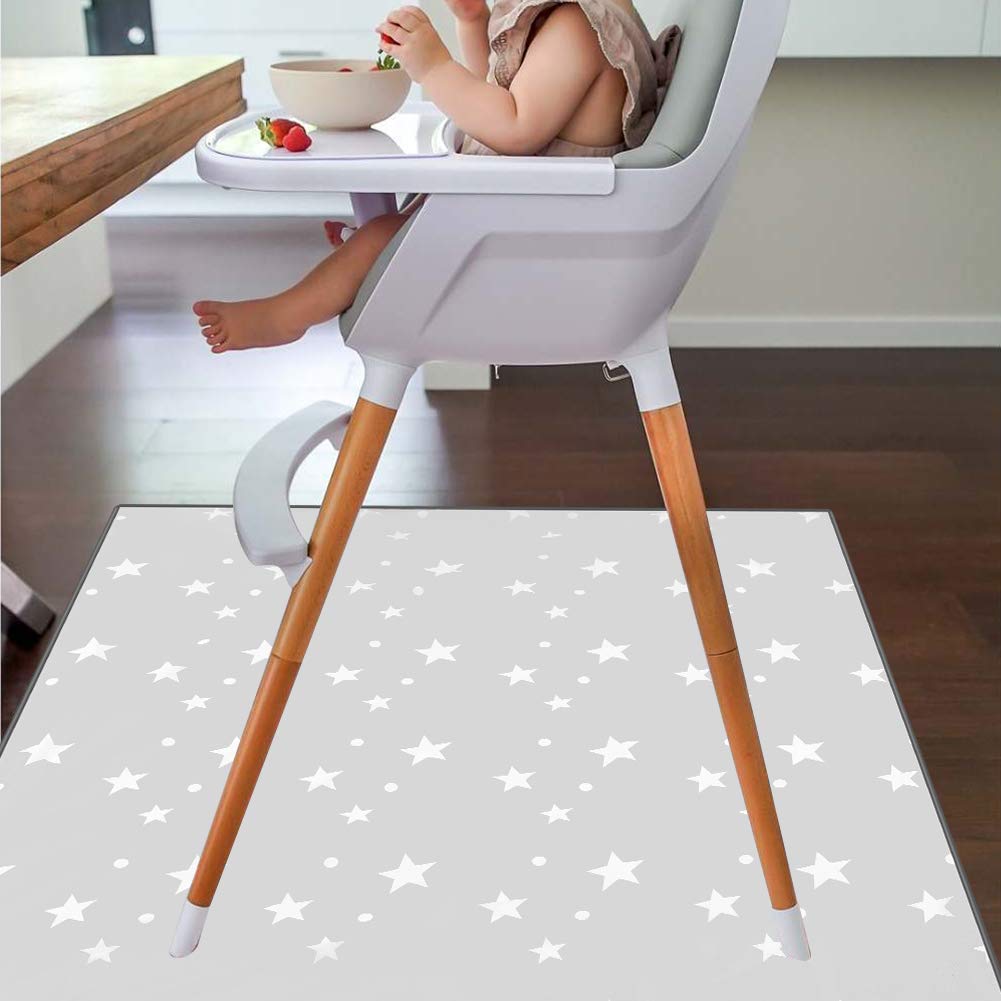 Washable Splat Mat for Under Highchairs, Waterproof Baby Spill Mat Anti-Slip Floor Splash Mat for Floor or Table, Arts,Crafts,Playtime