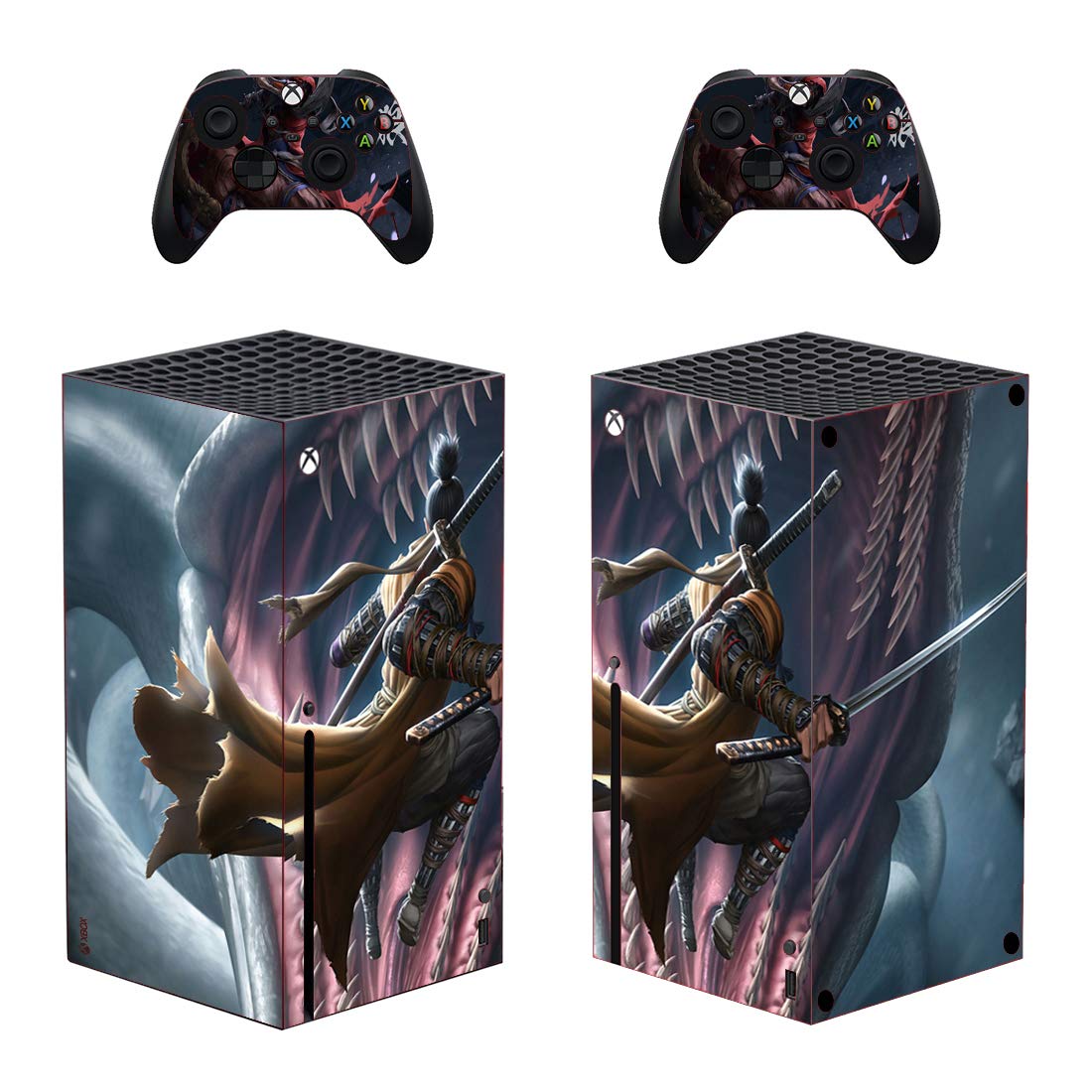 Warrios Japan Stickers Decals Skin for X-box-One-Series X, Cover Protector Wrap Durable Full Set Protection Faceplate Console by KAJAL MANI