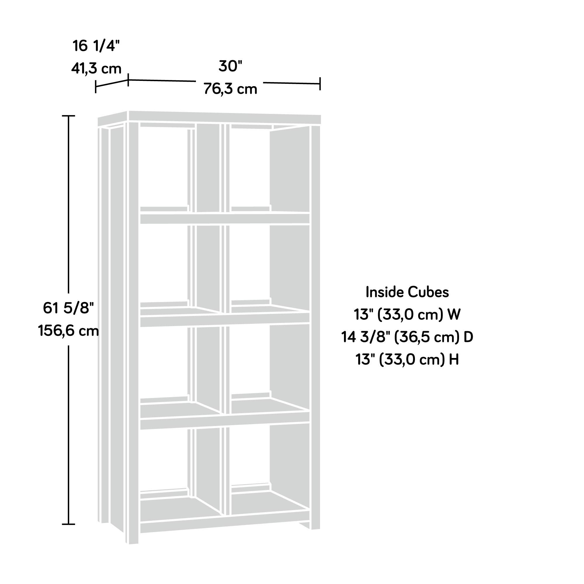 Sauder HomePlus 8-Cube Bookcase, Lintel Oak finish