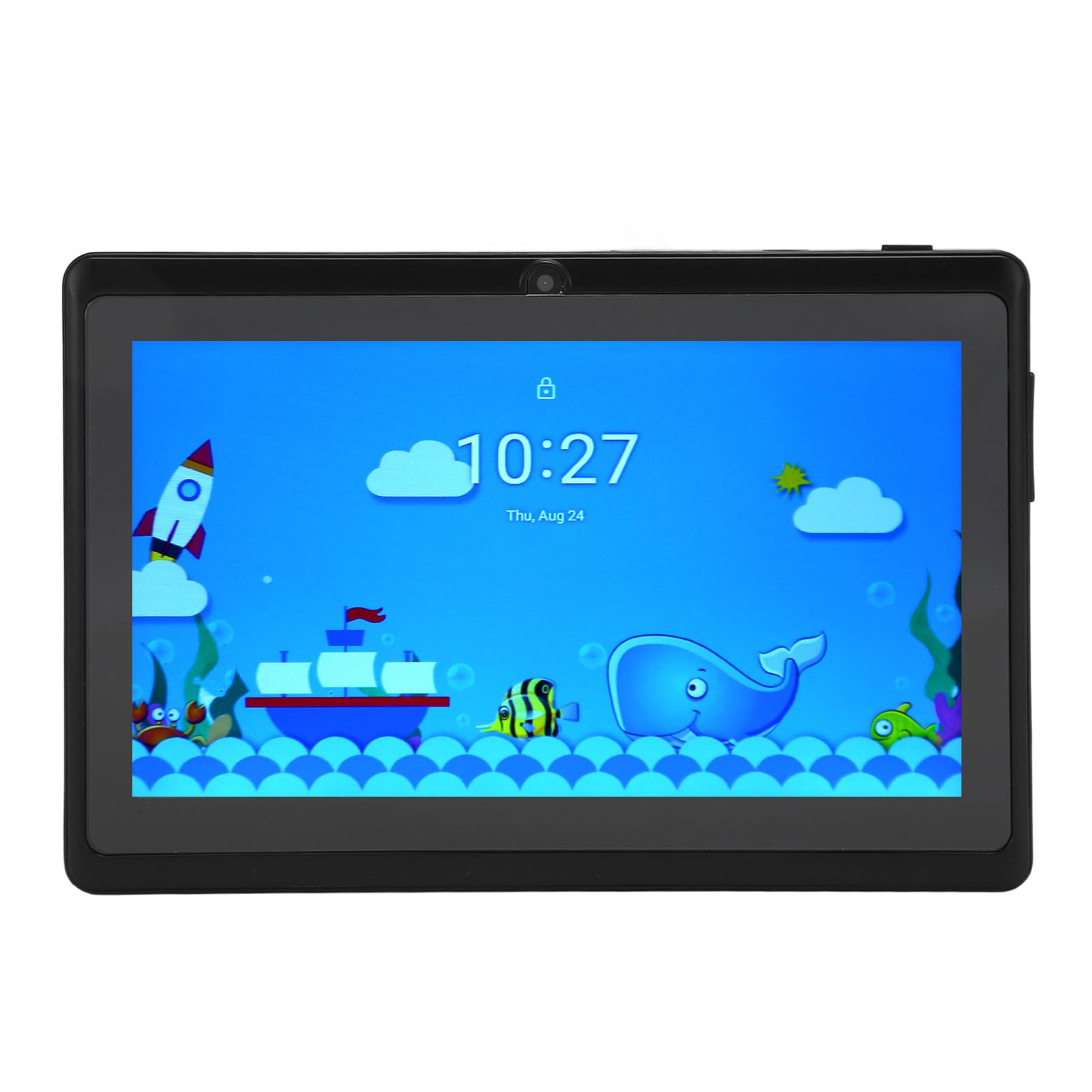 SHYEKYO Kids Tablet, WiFi 7 Inch Children Tablet Dual Camera 32GB ROM Quad Core 100‑240V for Android 10.0 for Girls (US Plug)