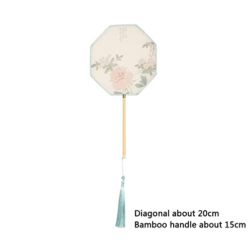 XELDEC Chinese style octagonal fan Hanfu fan classical style female long handle fan