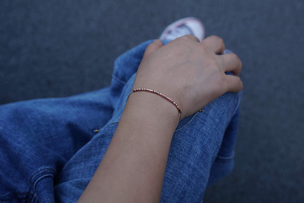 RareLove Godmother Morse Code Bracelets Birthday Christmas Christen Gift For Women Rose Golden Beads String Bracelet