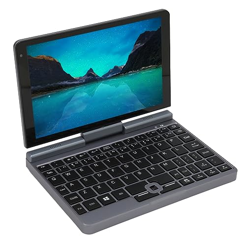 SHYEKYO Foldable Mini Laptop Fast Charging LPDDR5 12GB RAM 100-240V Touch Screen 1.9MP Camera Full Feature 8 Inch Laptop PC with Stylus for Work (12GB+512GB US Plug)