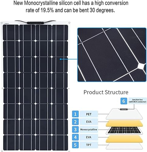 Shykey Flexible Solar Panel Kit,600W 18V Monocrystalline Solar Kit Off Grid Kit 2 * 300W Solar Power Kit with 40A Controller,for RV Battery Boat Caravan