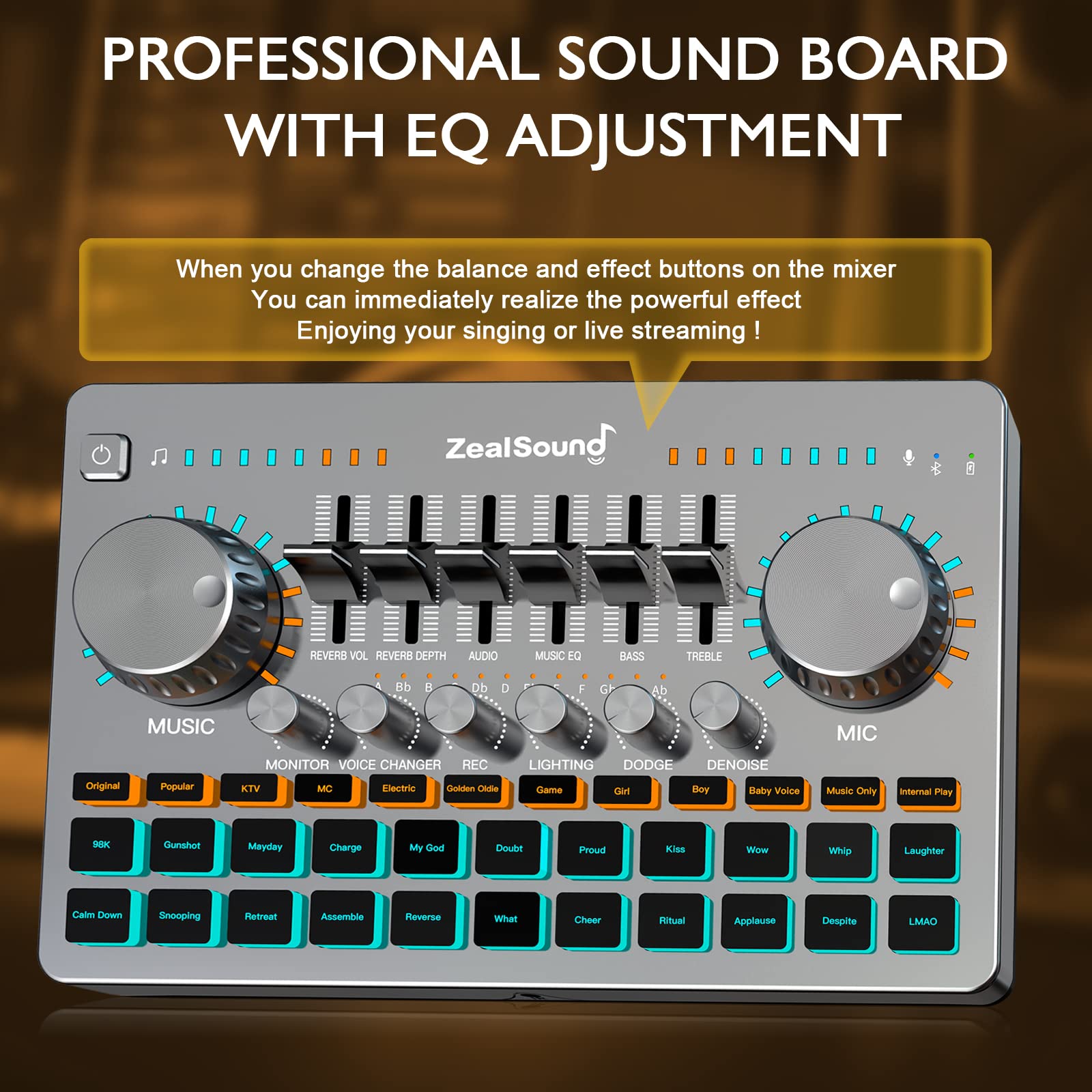 ZealSound Podcast Equipment Bundle,Audio Interface-All in One-Podcast Production Studio Soundboard Audio Mixer with Professional XLR Microphone for Live Streaming, Podcast Recording on Smartphone PC