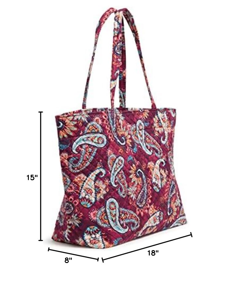 Vera Bradley Women's Cotton Grand Tote Bag, Paisley Jamboree - Recycled Cotton, One Size