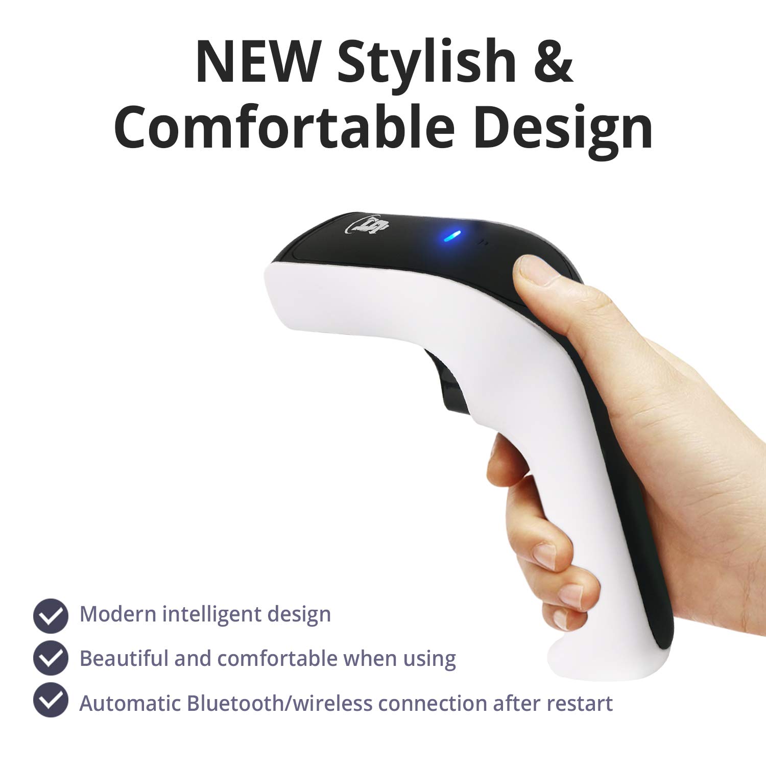 ScanAvenger Wireless Portable 1D&2D Bluetooth Barcode Scanner: Hand Scanner 3-in-1, Cordless, Rechargeable Scan Gun for Inventory - USB Bar Code/QR Reader (1D&2D with No Next Gen Stand)…