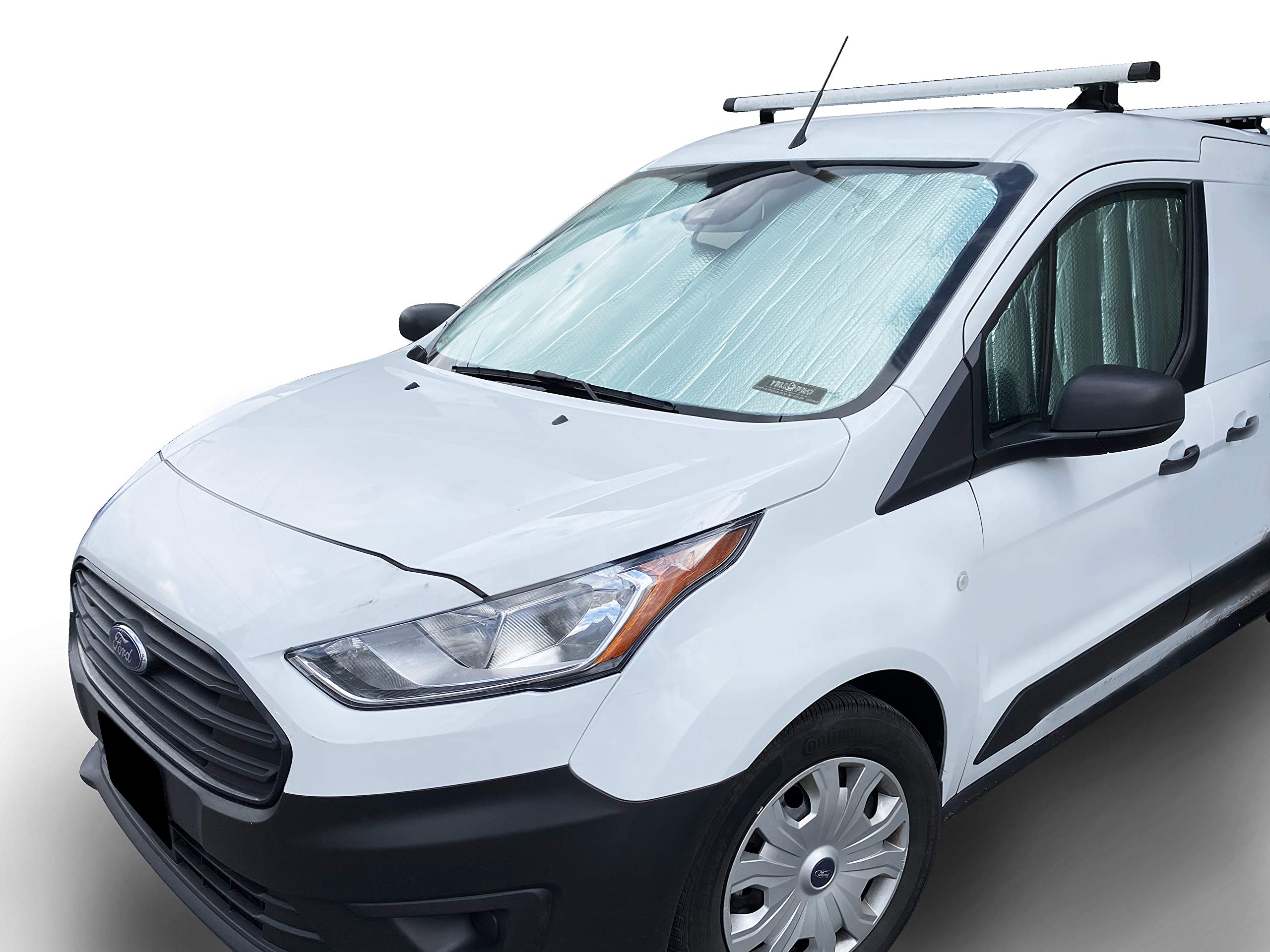 Side Window Front Seat Reflective Sunshade Custom Fit for 2014 2015 2016 2017 2018 2019 2020 2021 2022 2023 Ford Transit Connect (NOT FOR FULL-SIZE TRANSIT) XL XLT Passenger Wagon Cargo Minivan (2pcs)