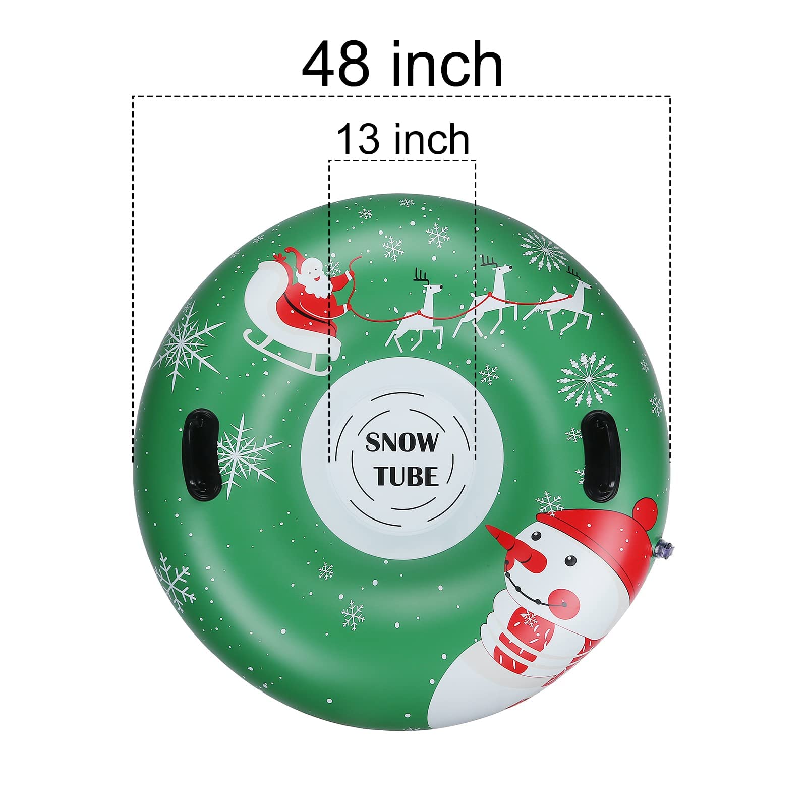 TIDYON Snow Tube Inflatable Snow Sled Heavy-Duty Inflatable Sledding for Kids & Adults Thickness Material Sleds Tubes Ideal for Winter Fun (Snowman)