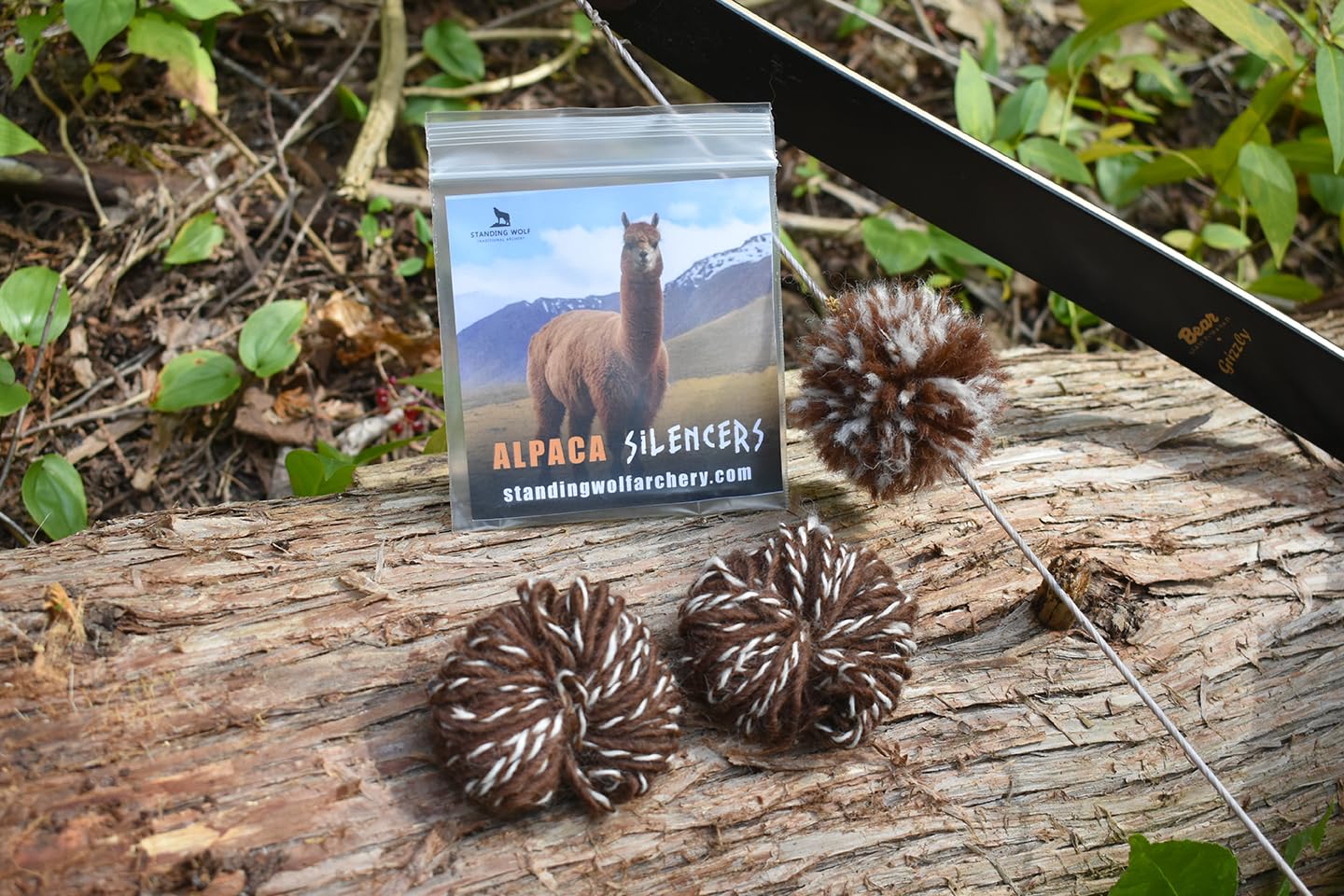 Standing Wolf Alpaca & Navajo Wool Bow String Silencers for Recurve & Longbows | Traditional Archery Bowstring Silencers | Noise Dampeners for Archery | One Pair Per Package