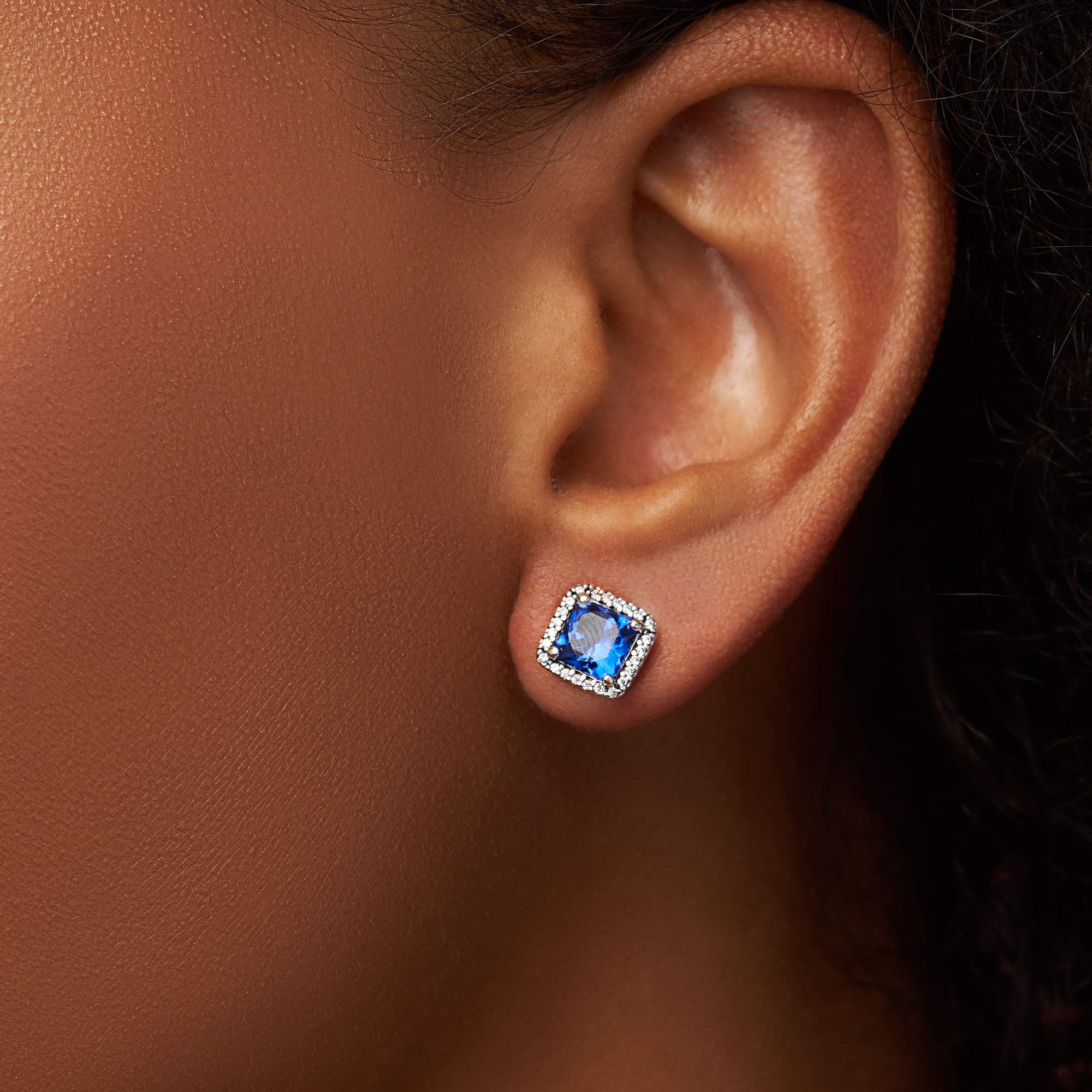 PANDORA Blue Elegance Earrings - Timeless Earrings for Women - Great Gift for Her - Sterling Silver & Cubic Zirconia