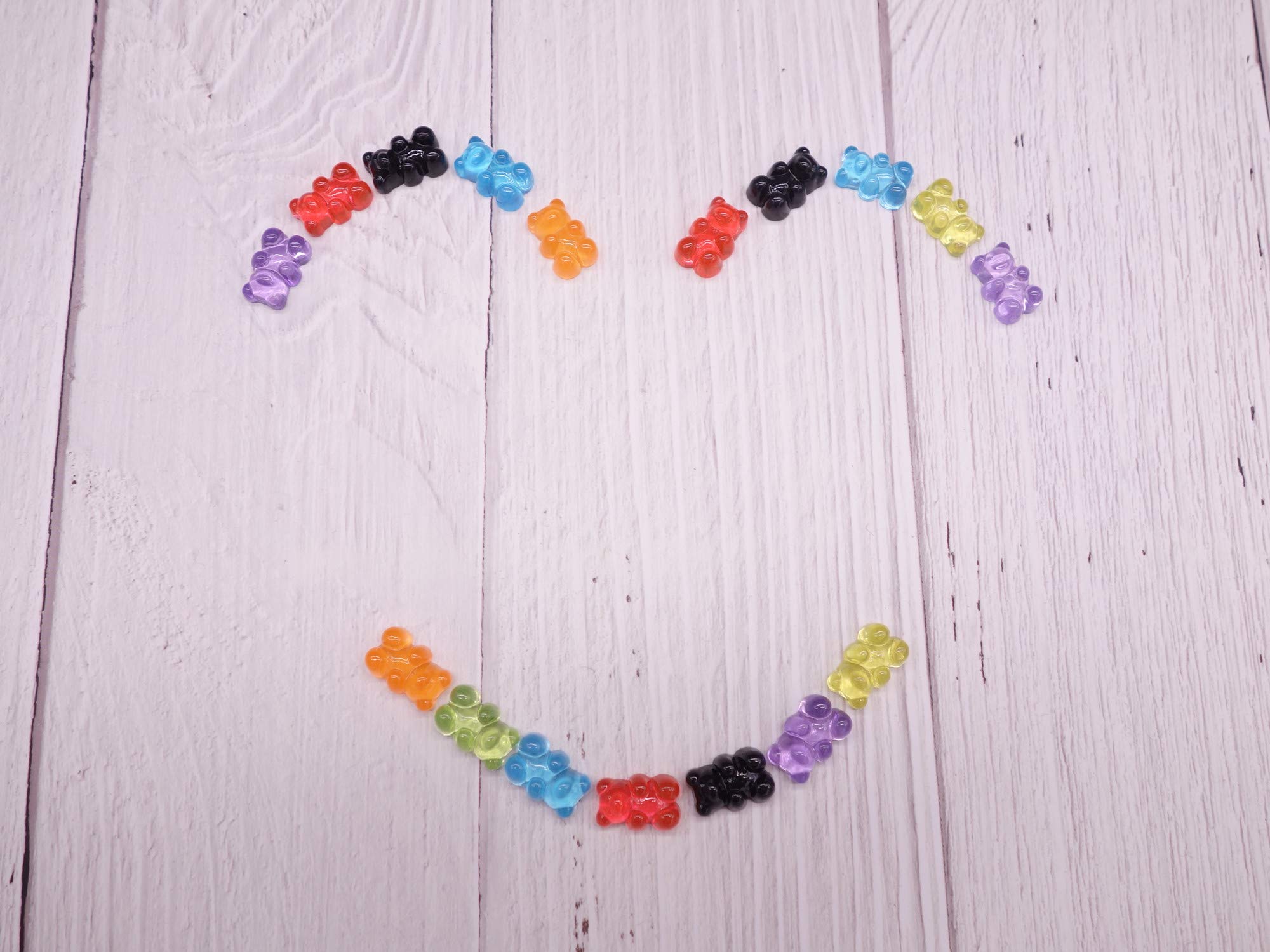Smanzu 80 Pcs Candy Gummy Bear Charms Resin Bear Pendants for DIY Crafting Slime Dollhouse Decoration