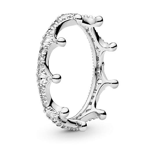 Pandora Jewelry Clear Sparkling Crown Cubic Zirconia Ring in Sterling Silver, Size 10.5, No Box