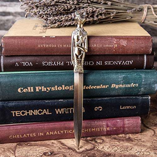 RY DISPLAY Metal Ancient Egyptian Totem Letter Opener Creative Office Gift for Historian Or Archaeologist (（Bronze） Anubis)