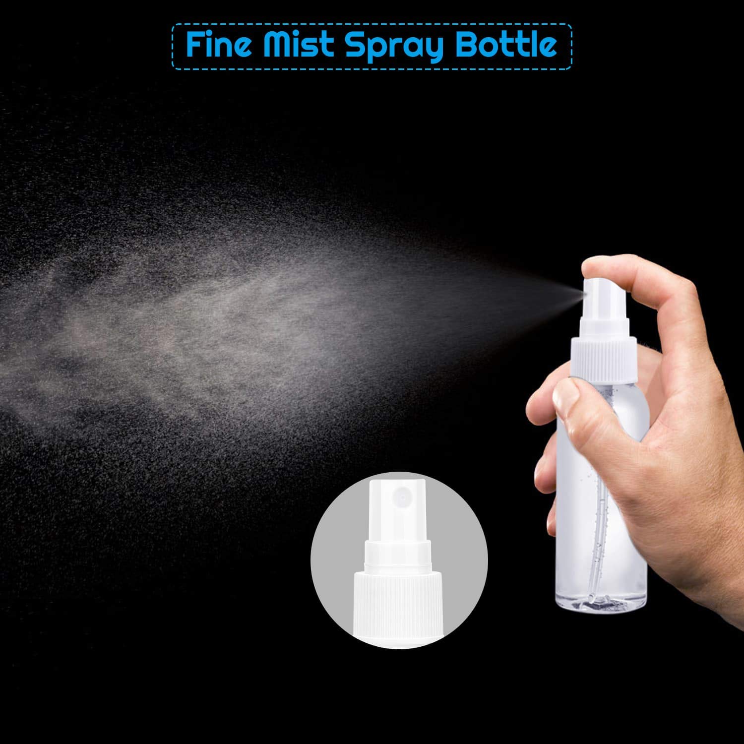 shynek Small Spray Bottles, 32 Pack 60ml Fine Mist Mini Spray Bottle 2 Ounce Travel Spray Bottles Reusable Empty Plastic Bottles for Sample Essential Oils Perfume