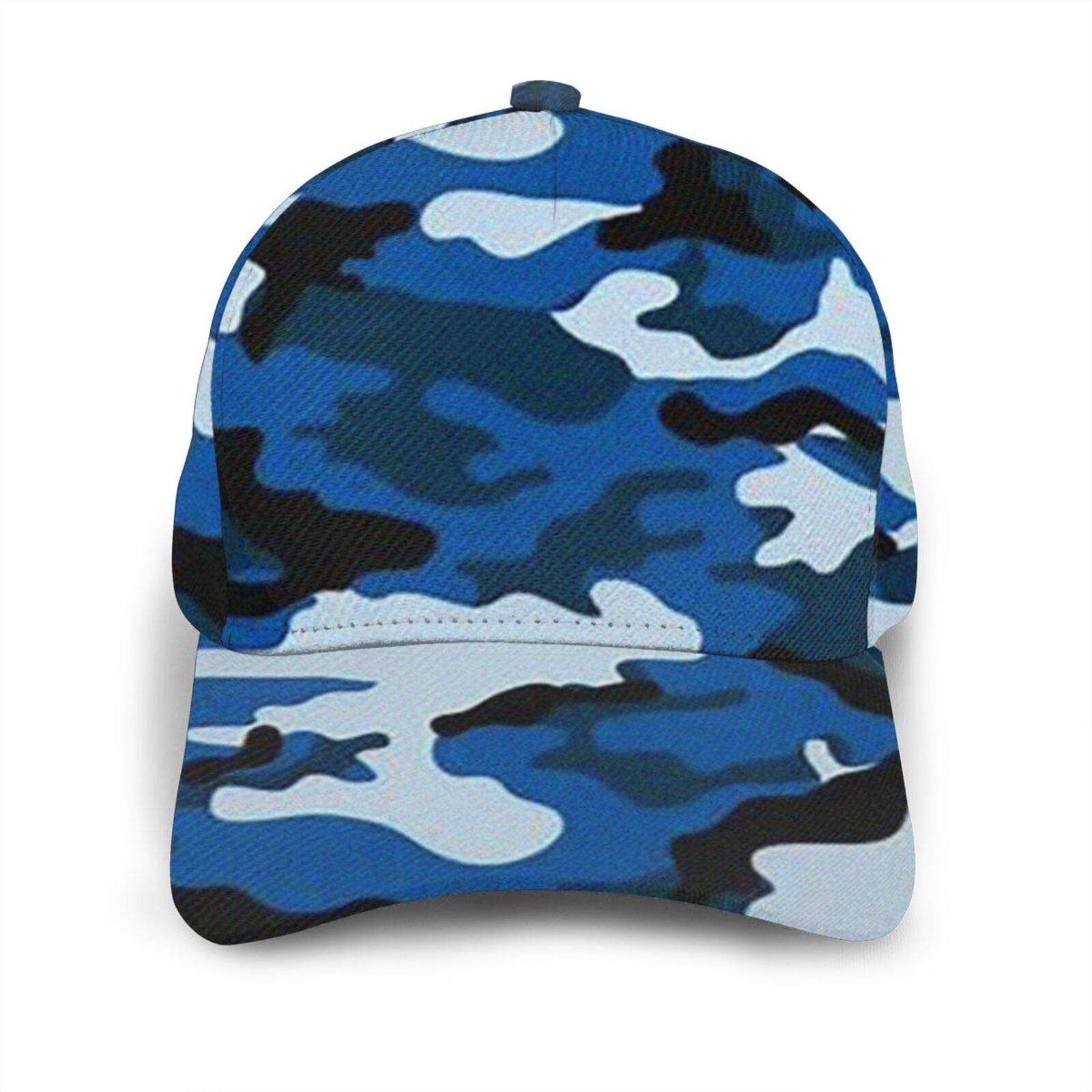 Wineware Blue Camo Print Casual Baseball Cap Adjustable Twill Dad Hats Adjustable Sports Outdoor Cap for Men Women, One Size