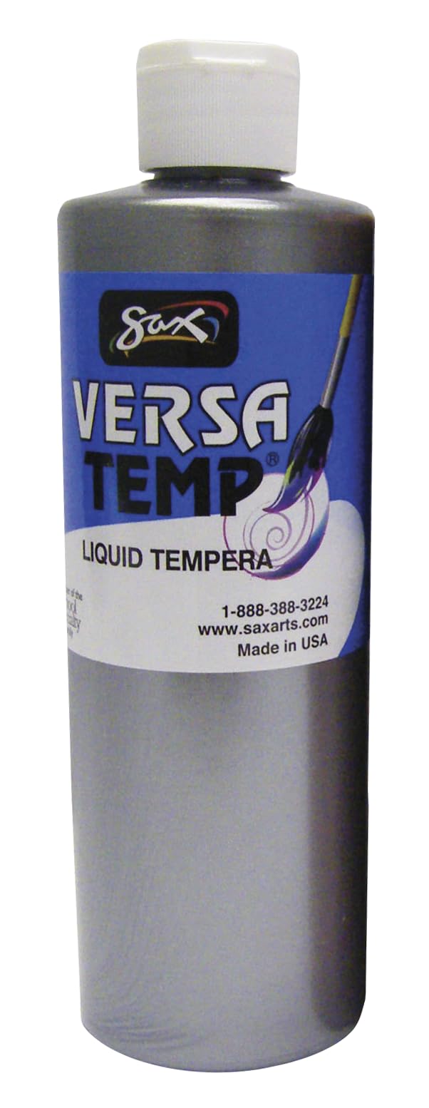 Sax Versatemp Heavy-Bodied Tempera Paint, Metallic Silver, Pint