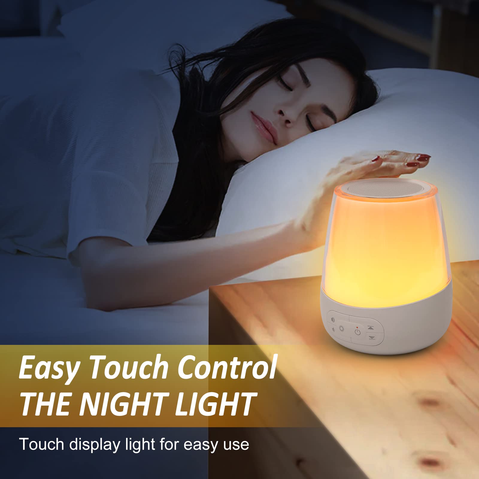 Siabema Baby Sound Machine, White Noise Machine Night Light for Toddler Sleep Trainer, 20 Soothing Sounds, Timer & Memory Function for Nursery, Kids & Toddler Bedroom