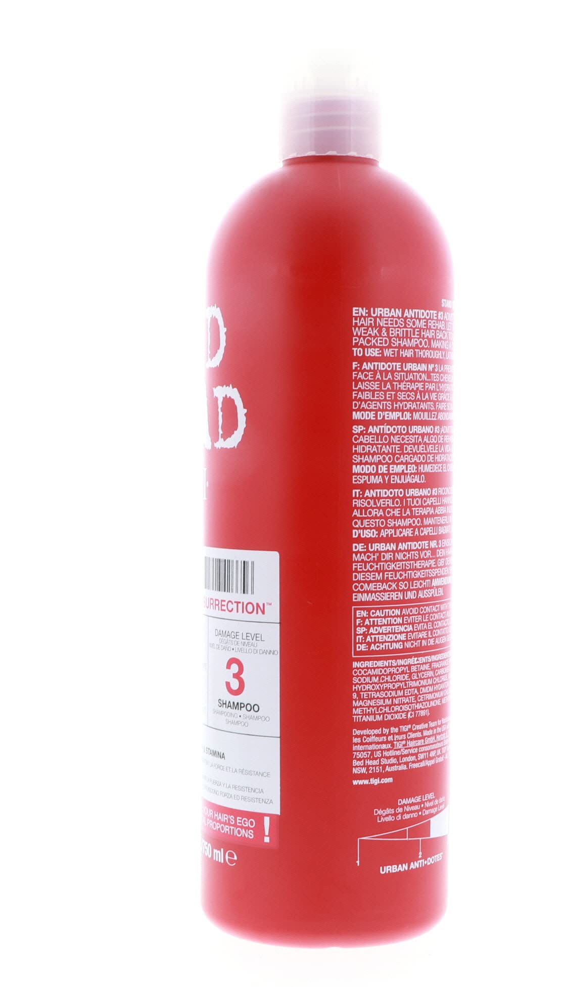 Tigi Bed Head Urban Antidotes Resurrection Shampoo Damage Level 3 25.36 Oz (Pack Of 2)