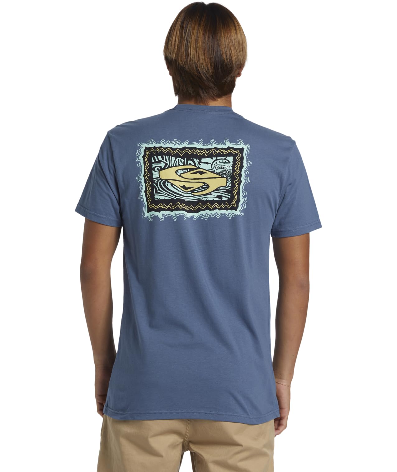 Quiksilver Men's Classic Fit Cotton Tees - Taking Roots (Bering Sea, Medium) Blue