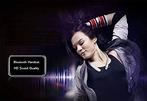 QT S Bluetooth Headset, Lightweight Retractable Neckband Noise Cancelling Stereo Neckband Wireless Headset Talk 6-7 Hours-May Have Minor Cosmetic