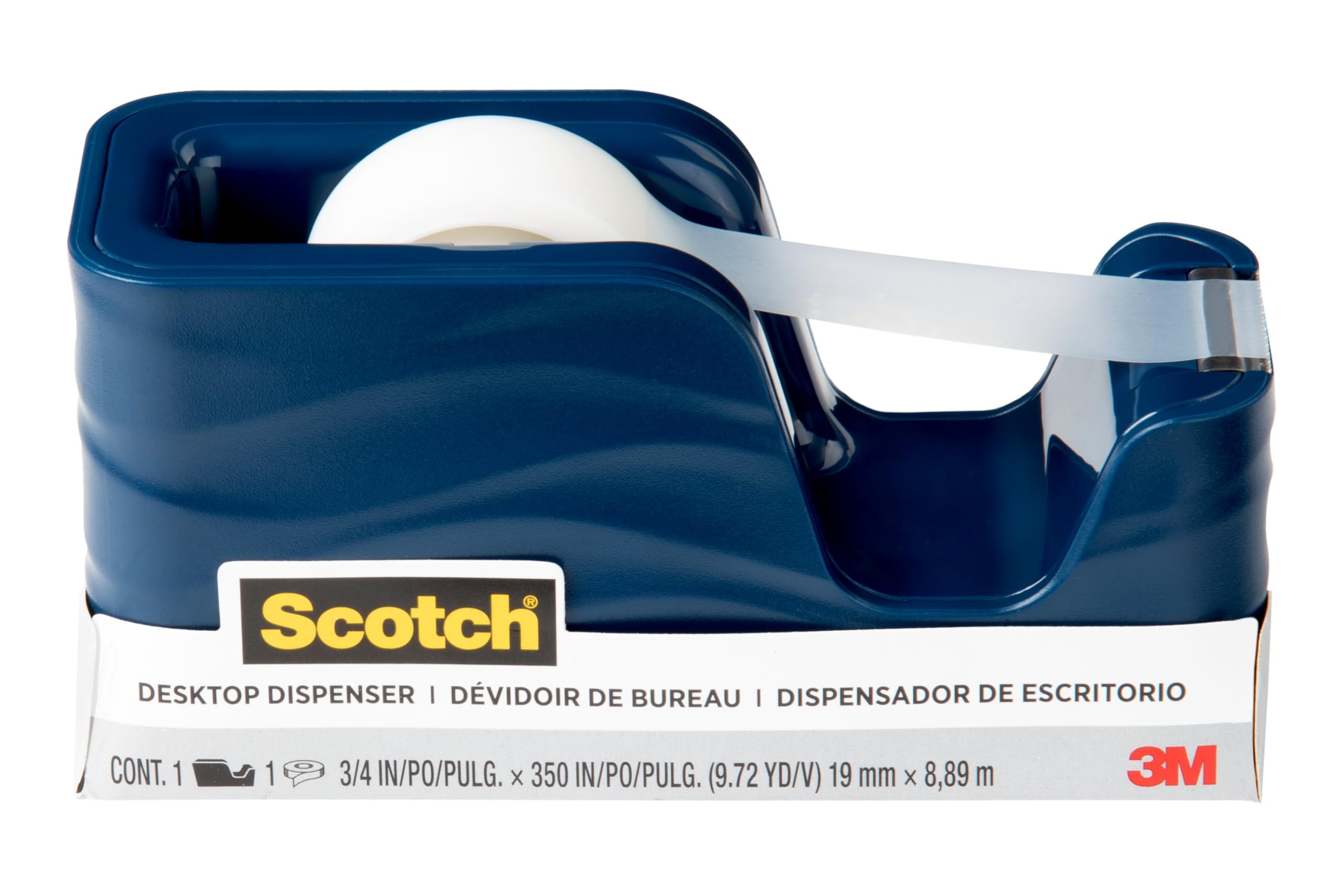 Scotch Desktop Tape Dispenser, Molten Ink (Navy), 2.13 in. x 2.75 in. x 5.25 in., 1 Tape Dispenser