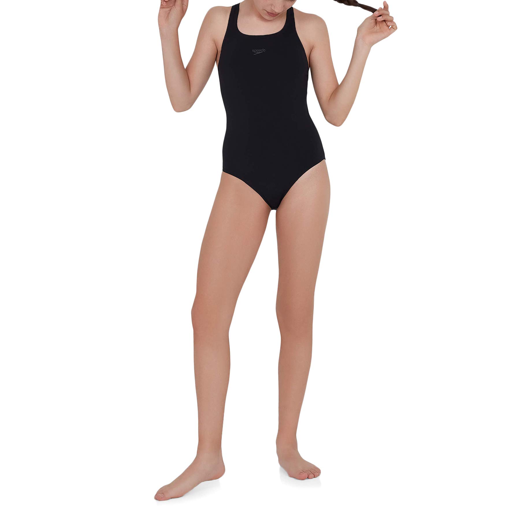 Speedo Essential Endurance+ Medalist Girls Swimsuit Age 7-8 Black