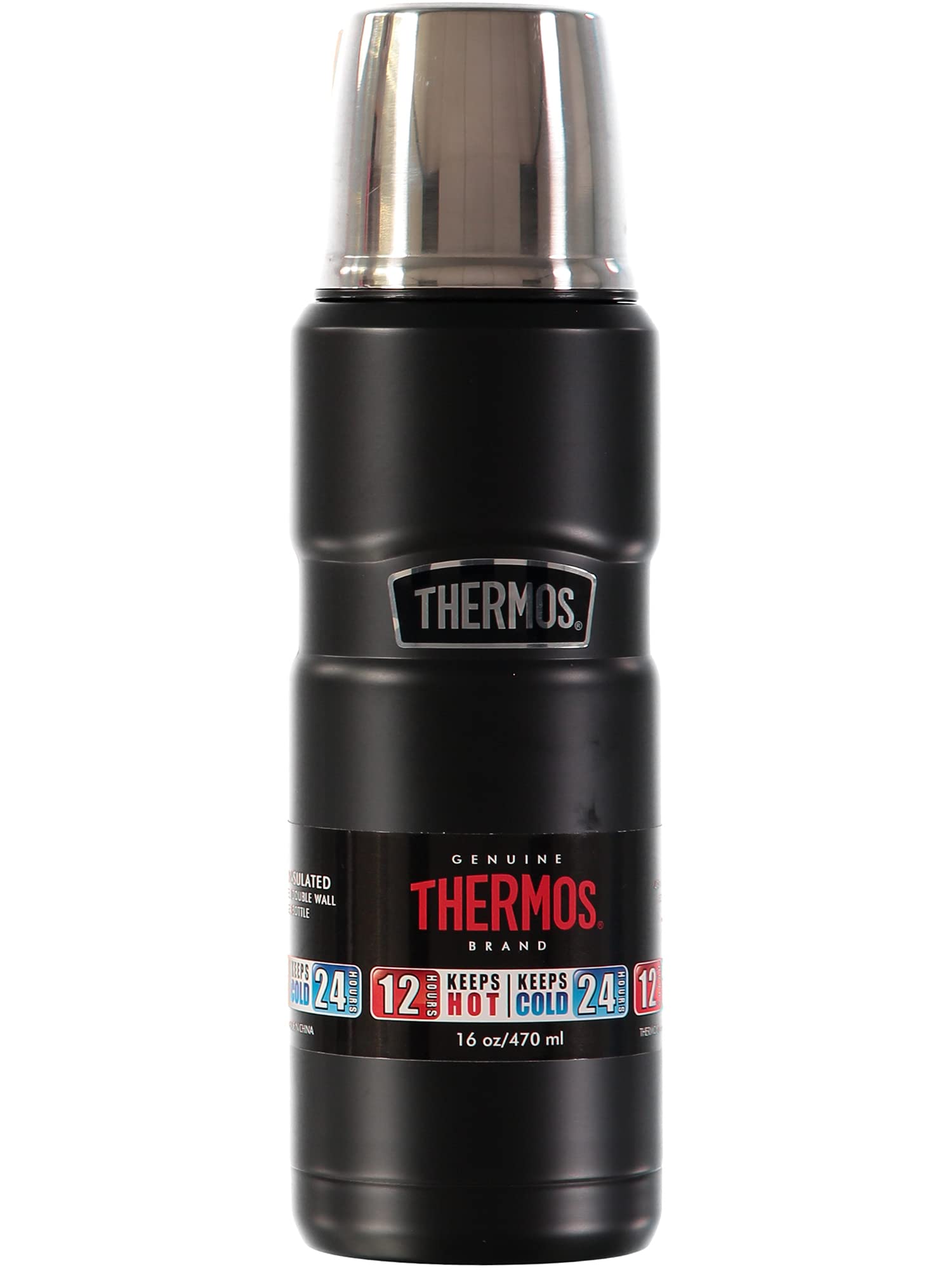 Thermos Vacuum-Insulated Compact Bottle (Matte Black)